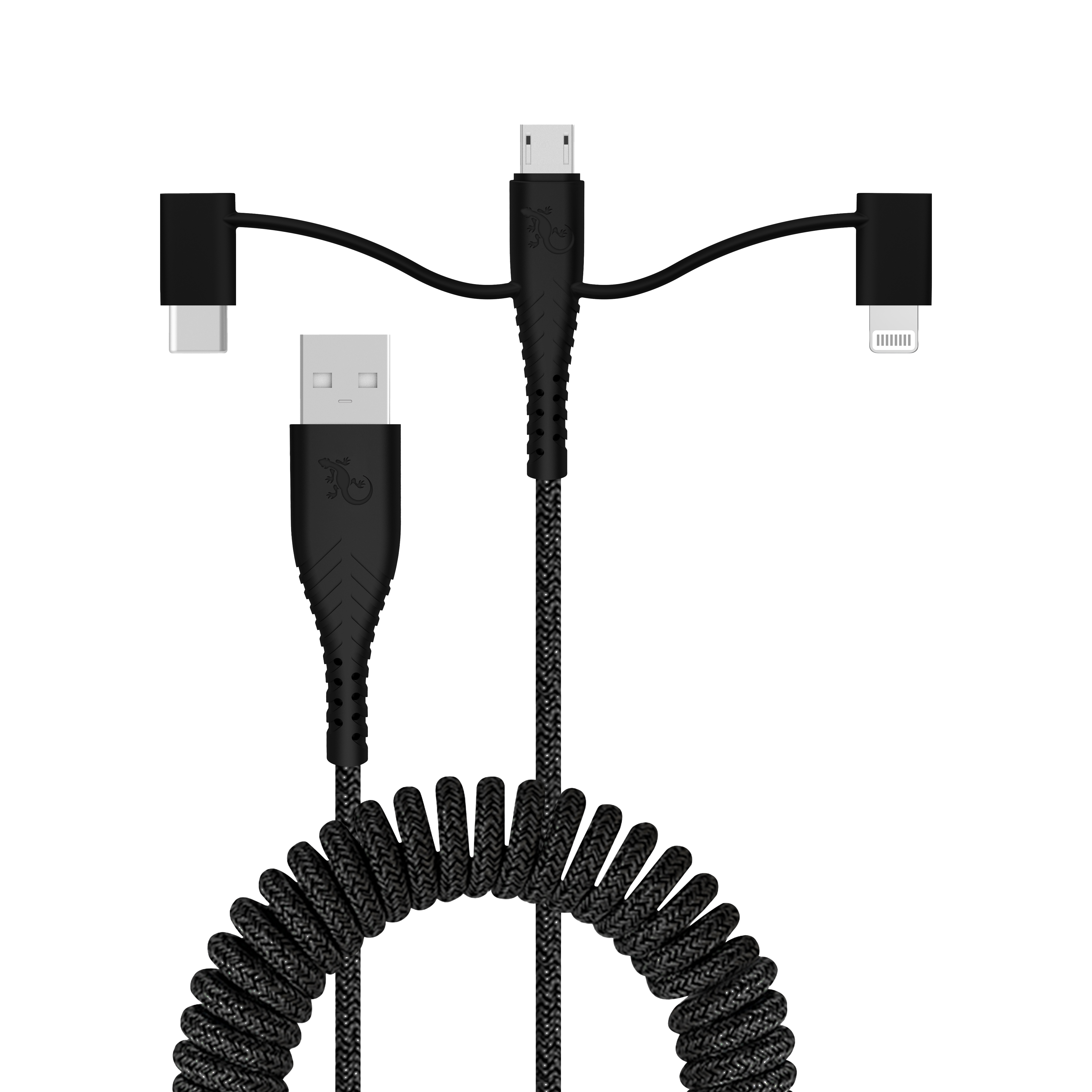 3-in-1 Coiled Cable – Gecko