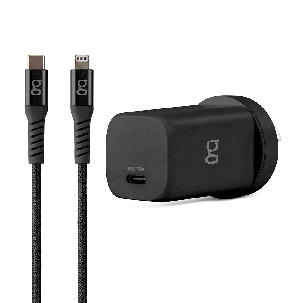 Single 35W + MFI USB-C to Lightning Cable - Black – Gecko
